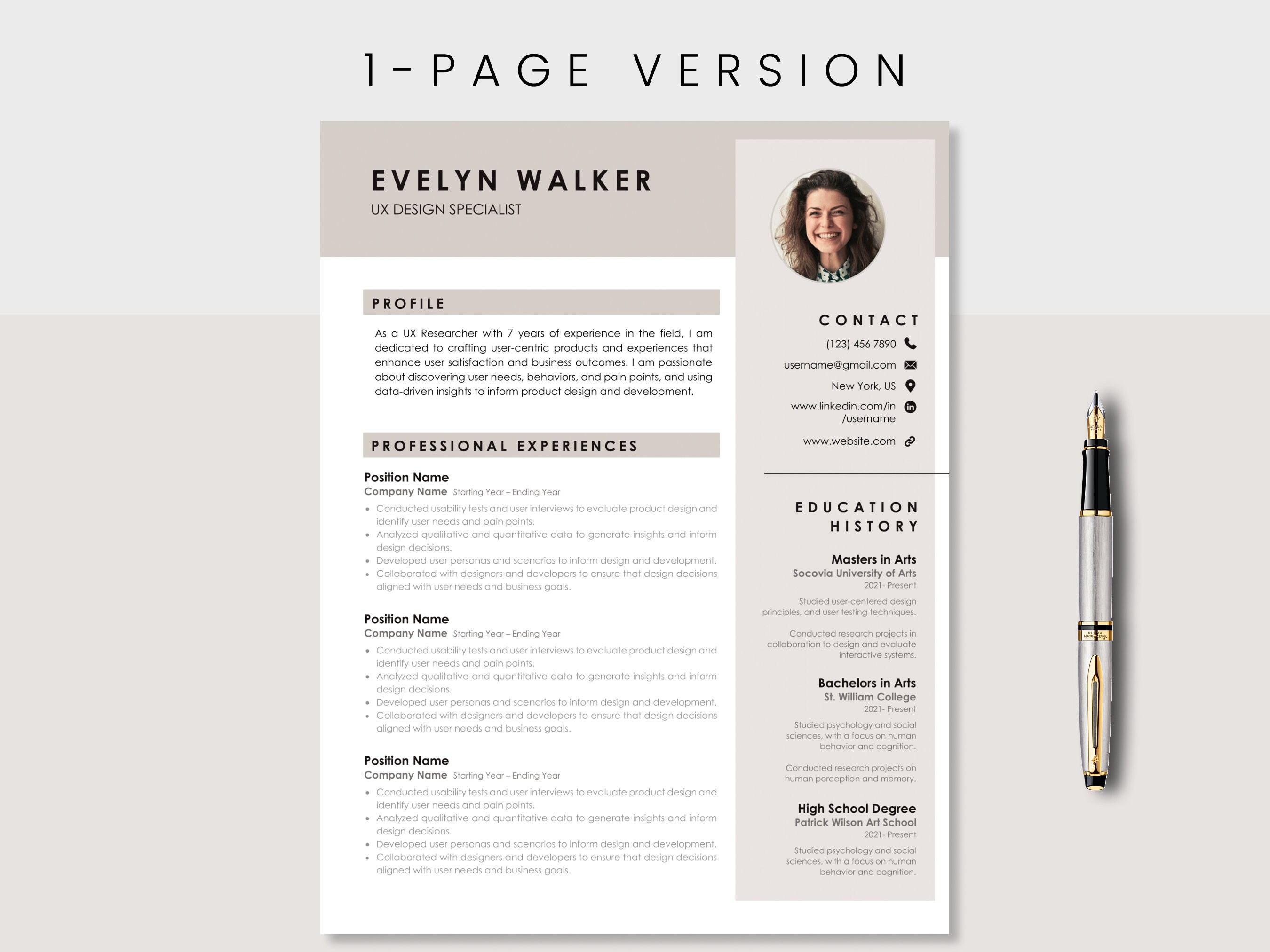 Professional & Clean Resume Template 2023 | Simple CV Template | Resume ...