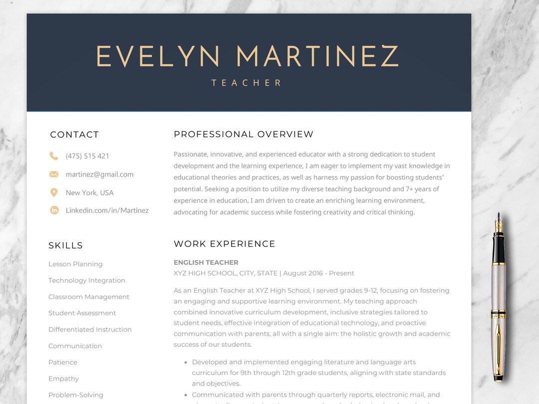 Modèle de CV moderne 2023 Modèle de CV Word modifiable pour - Etsy France