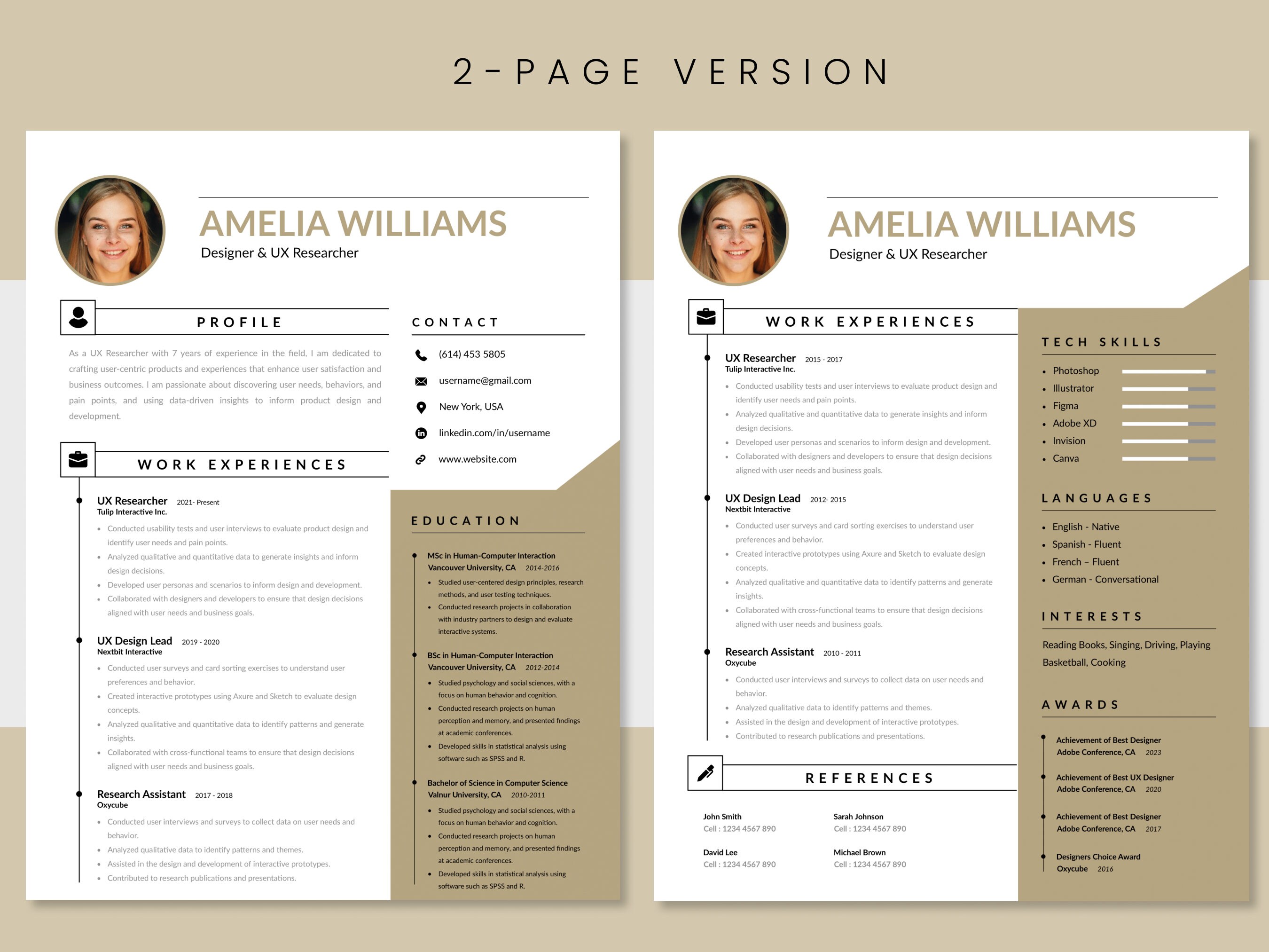 Modern & Clean Resume Template With Photo, Lebenslauf, Professional CV ...