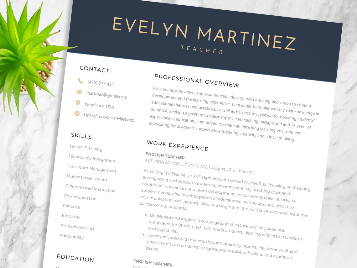Modern Resume Template 2023 Editable Word CV Template for Job Seekers 1 ...