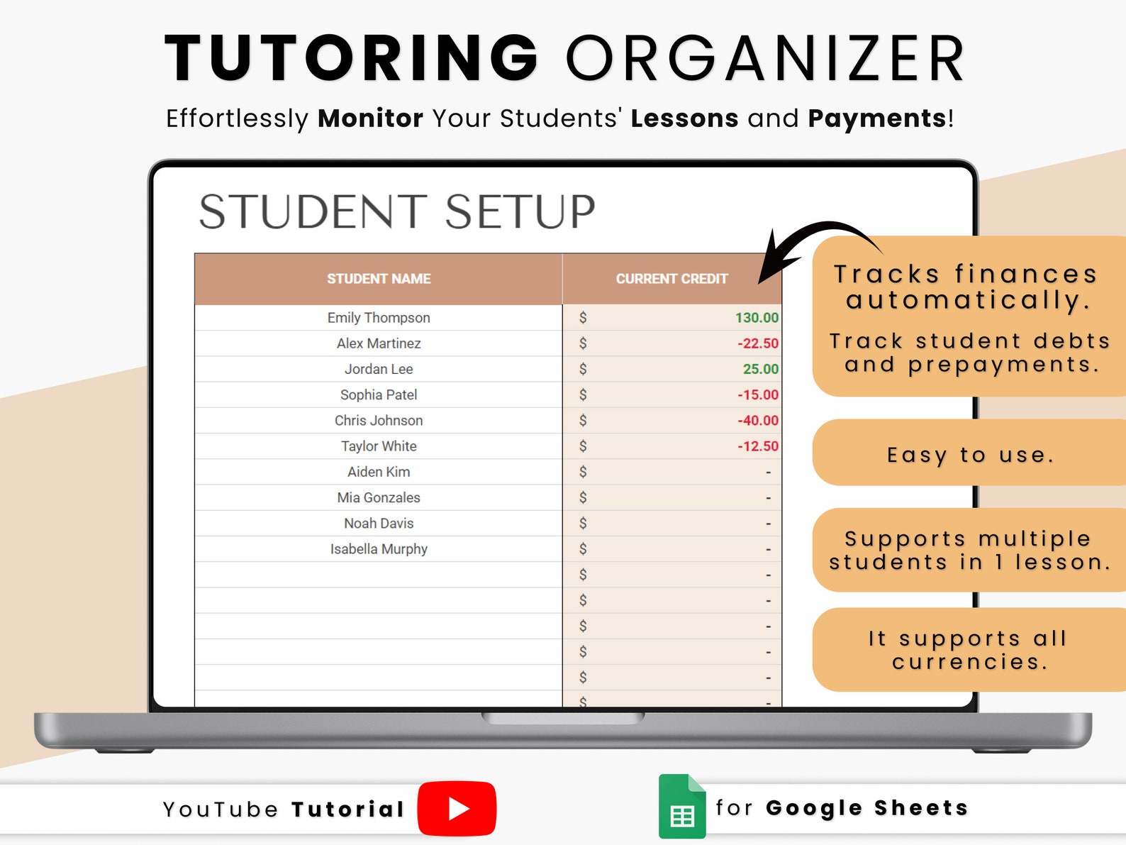 Tutoring Organizer & Lesson Planner | Tutoring Lesson Log and Tracker ...