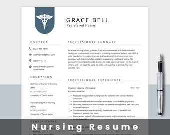 Nurse Practitioner Resume Template - Etsy