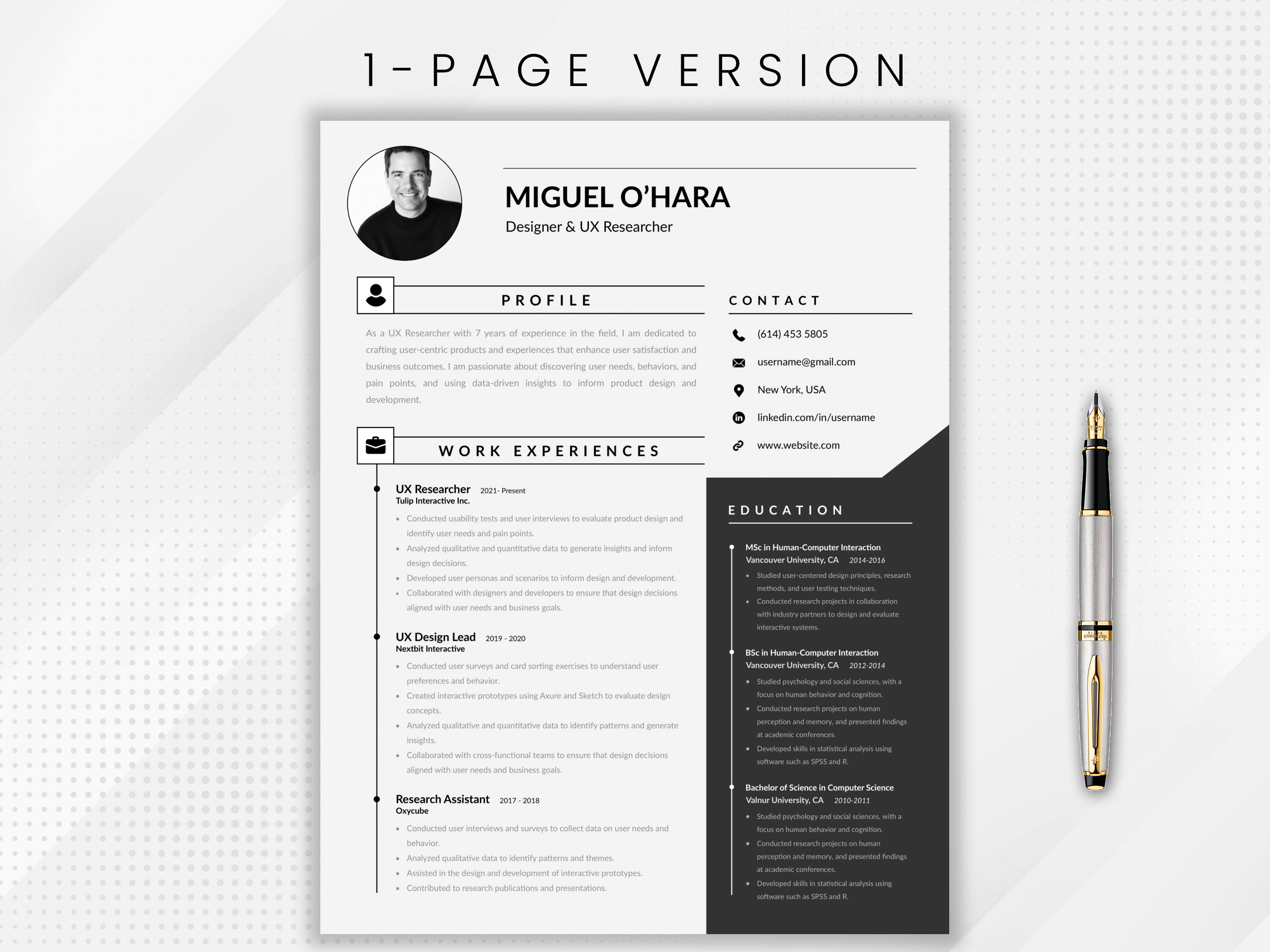 Resume Template 2023, Modern Professional Clean Minimalist CV Template ...