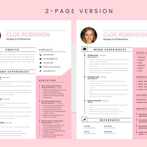 Resume Template With Photo 2023, Modern Professional CV Template for MS ...