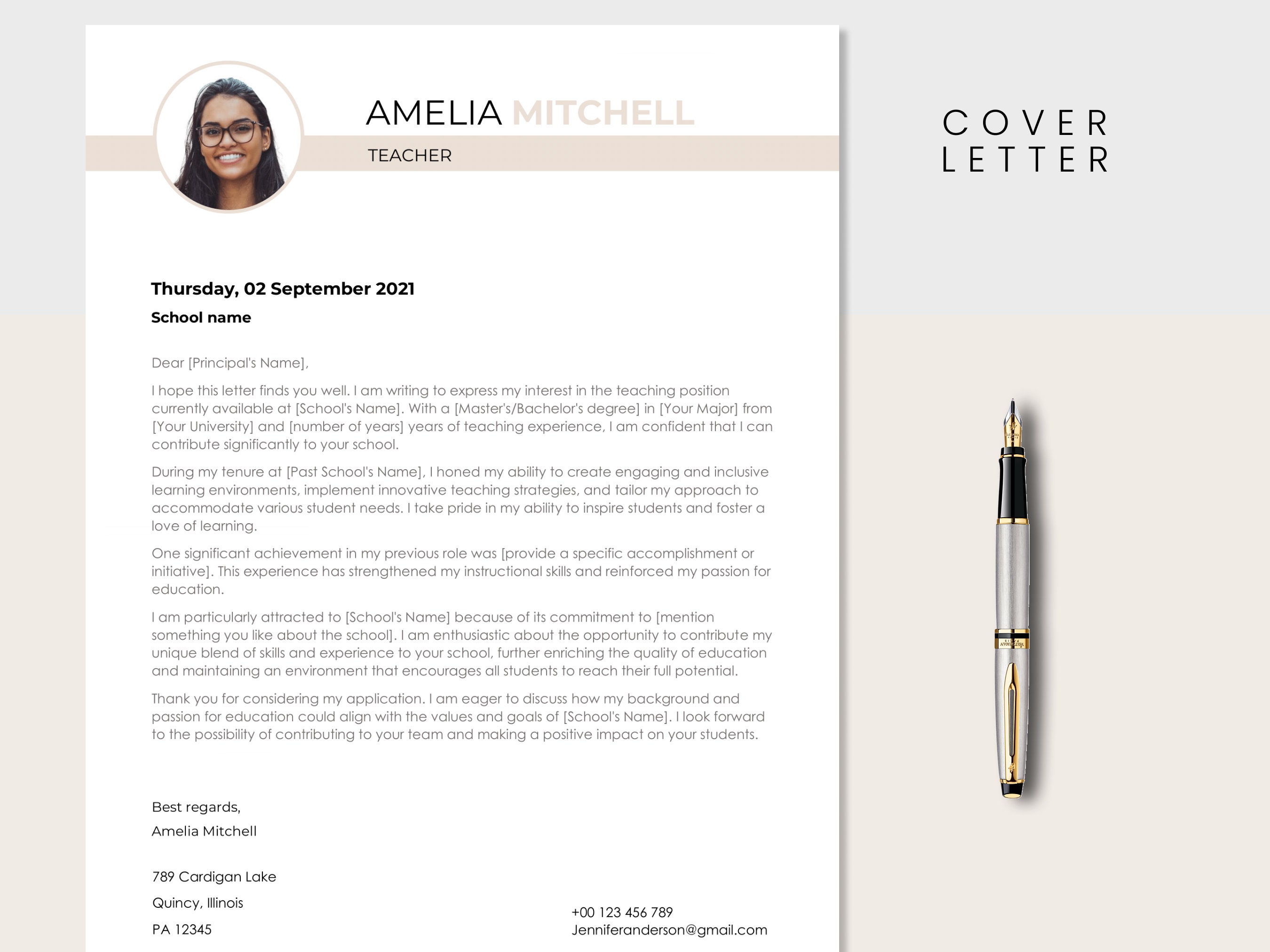 Teacher Resume Template - MS Word CV for Educators - Professional ...
