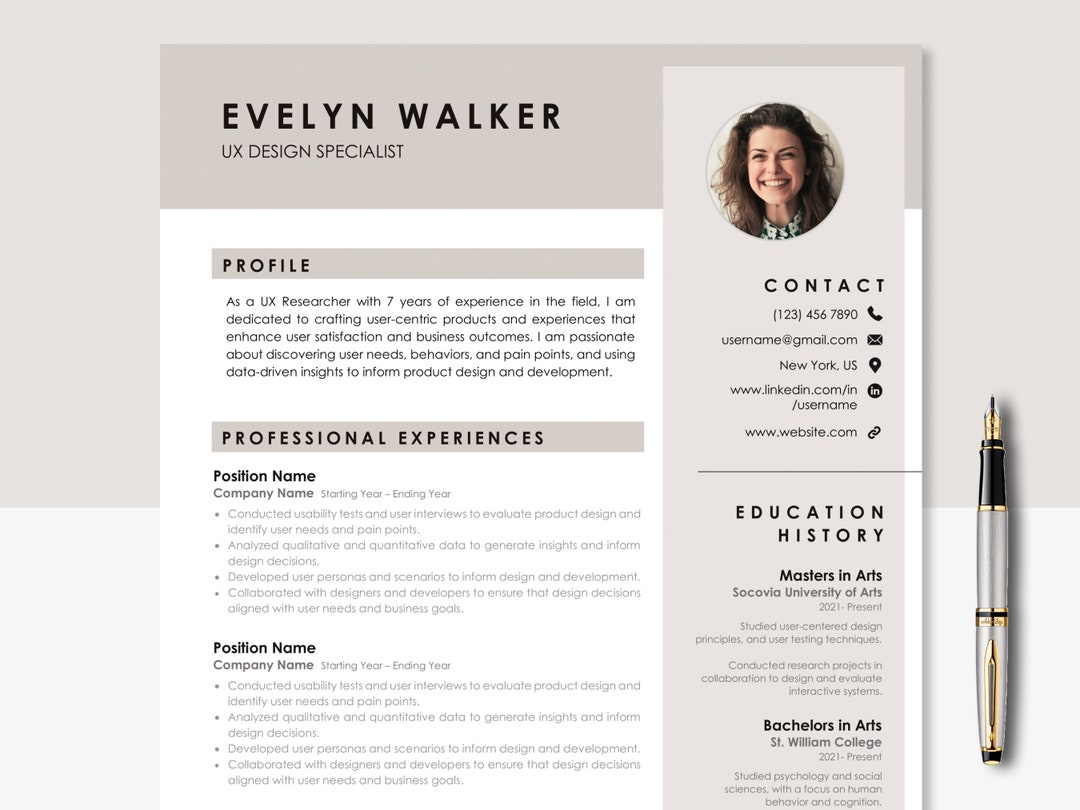 Professional & Clean Resume Template 2023 | Simple CV Template | Resume ...