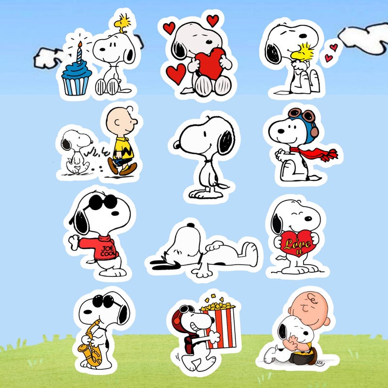 Snoopy Stickers - Etsy
