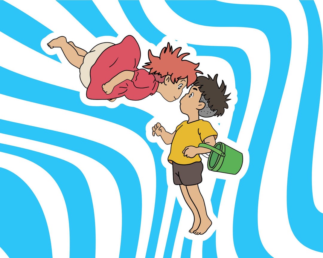 Ponyo Studio Ghibli Art, Ponyo Sticker, Goldfish Sticker, Ghibli ...