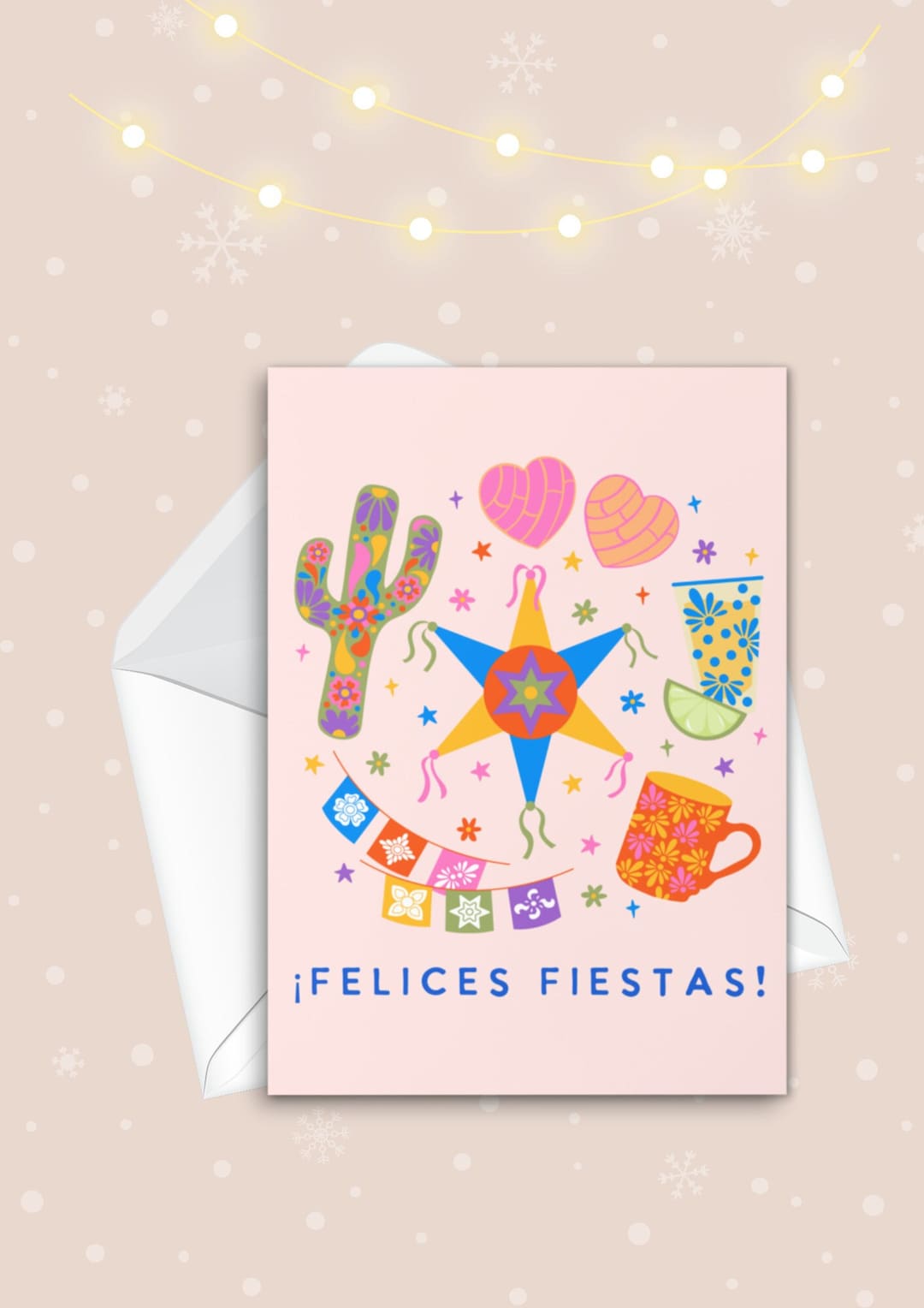 Felices Fiestas Card Holiday Card Cute Mexican Illustration Greeting ...