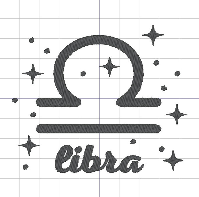 Libra Zodiac Astrology Embroidery Design File 4x4 5x7 6x10 file Format ...