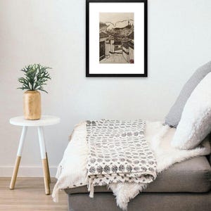 Linocut Art - Korean Hanok Village Perspective - Etsy