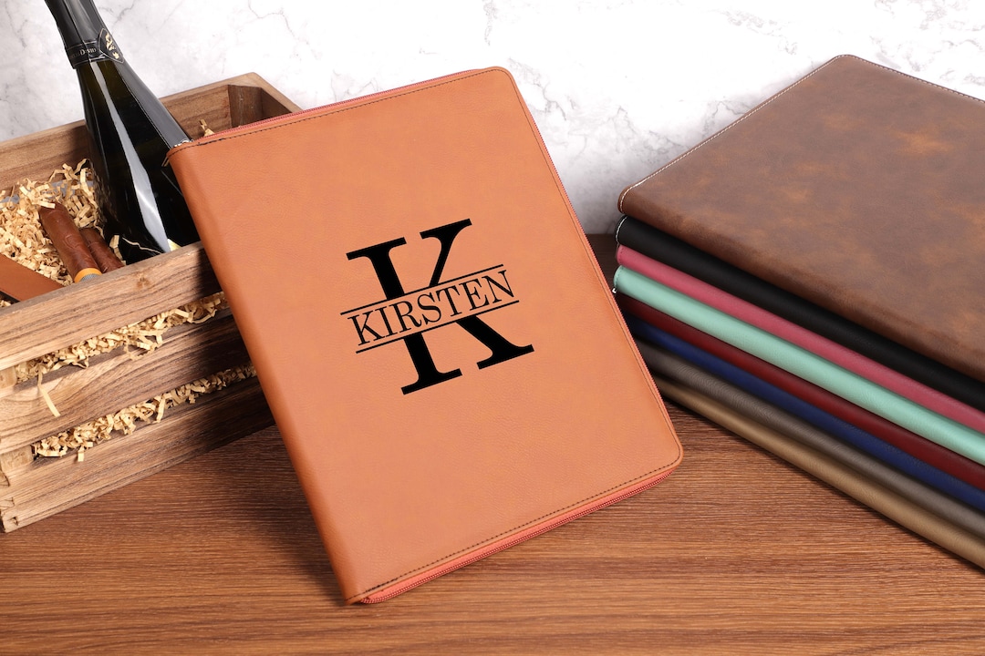 Personalized Leather Portfolio Customized Name Leather - Etsy
