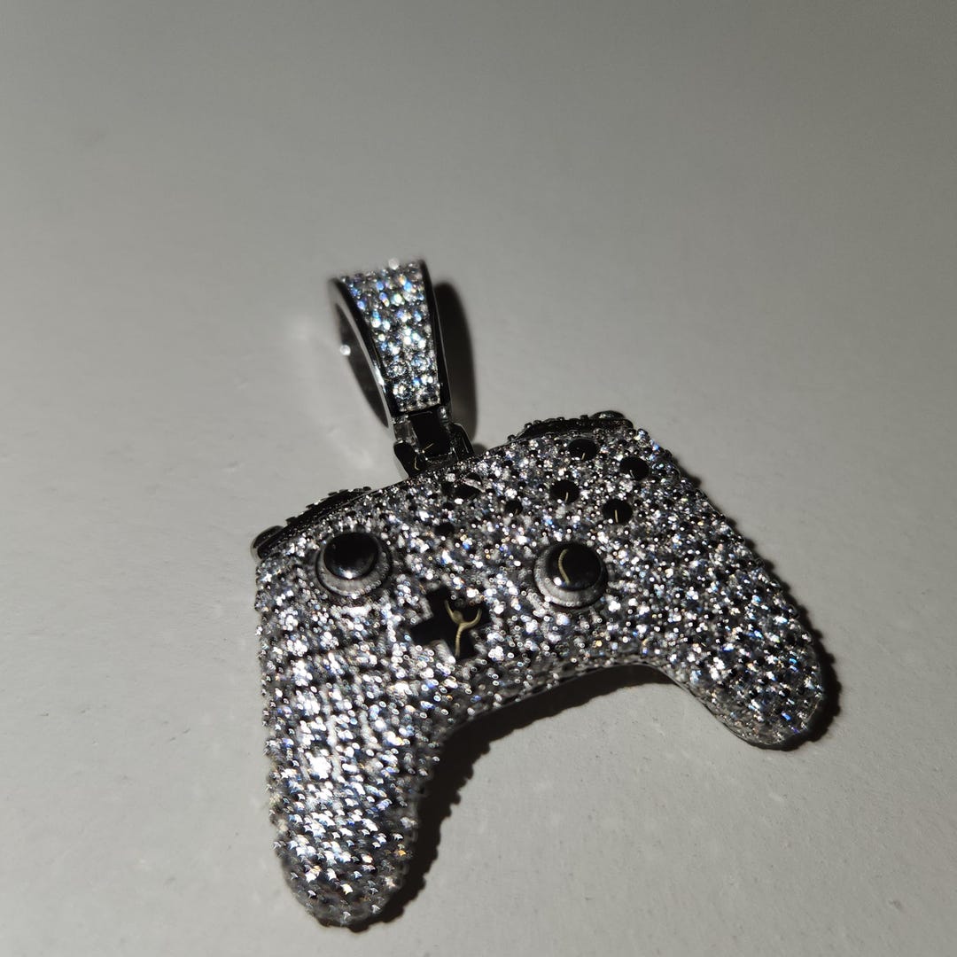 Iced Out Silver XBOX Controller Pendant - Etsy