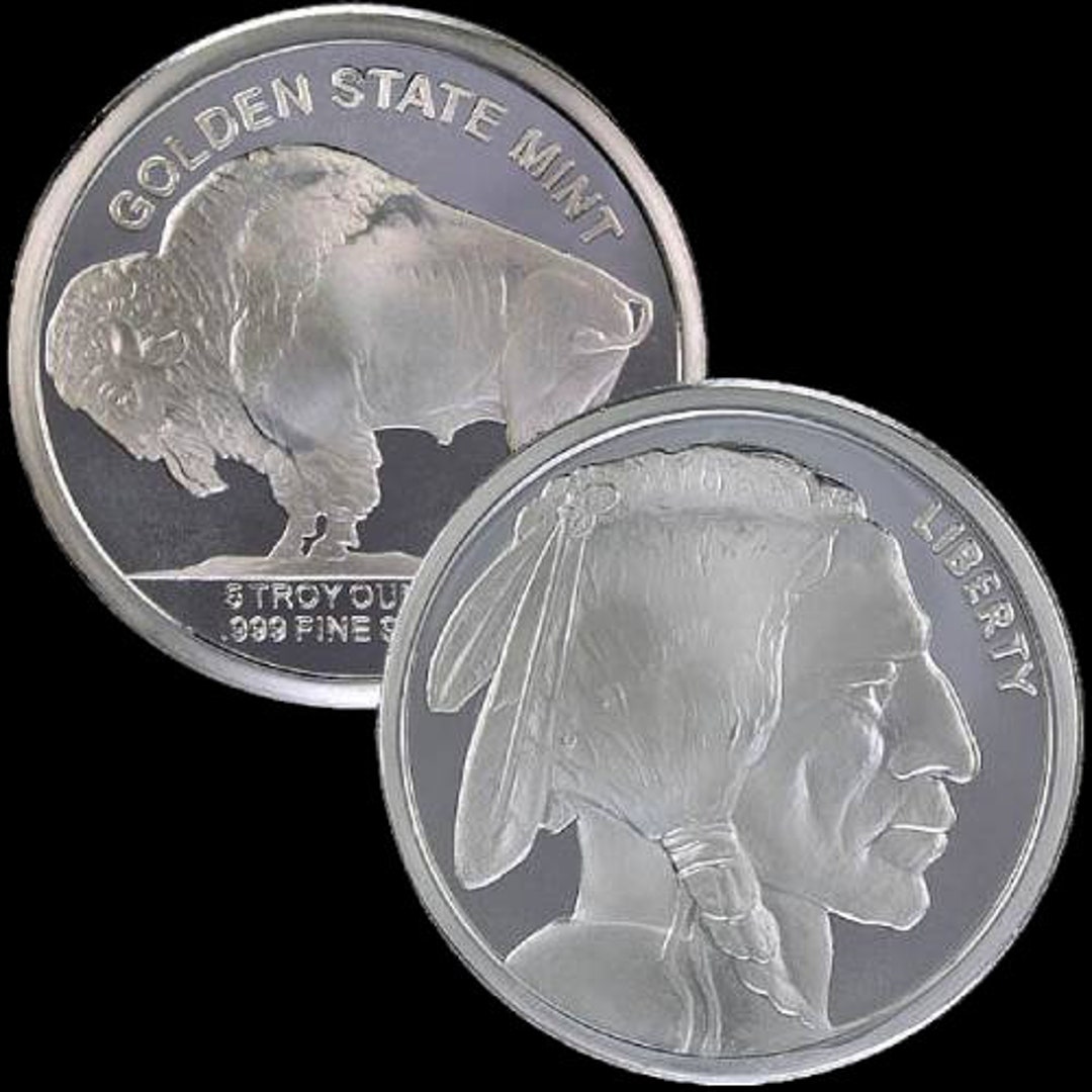 5 Oz Silver Buffalo Round .999 by Golden State Mint - Etsy