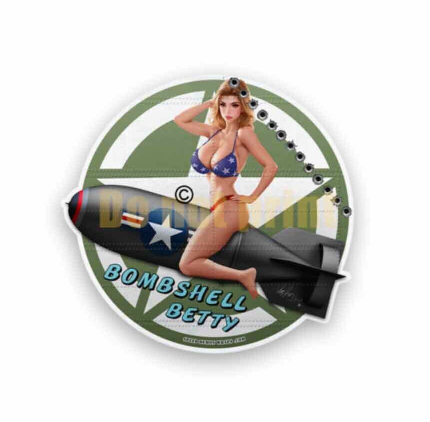 Bombshell Betty Pin-up Bomber Vintage Sticker Sexy WW2 Nose Art Truck Window Decal 2 Pack - Etsy