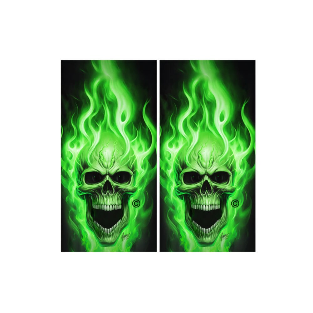 Skulls On Fire Green