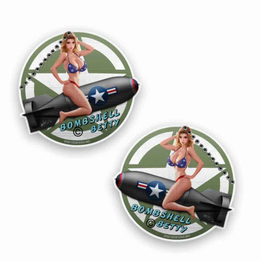 Bombshell Betty Pin-up Bomber Vintage Sticker Sexy WW2 Nose Art Truck ...