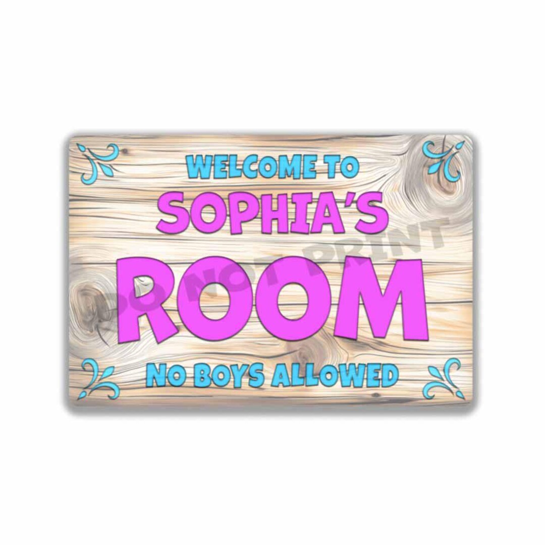 Personalized Pink and Blue Girls Room Wood Sign Bedroom Door Sign Funny ...