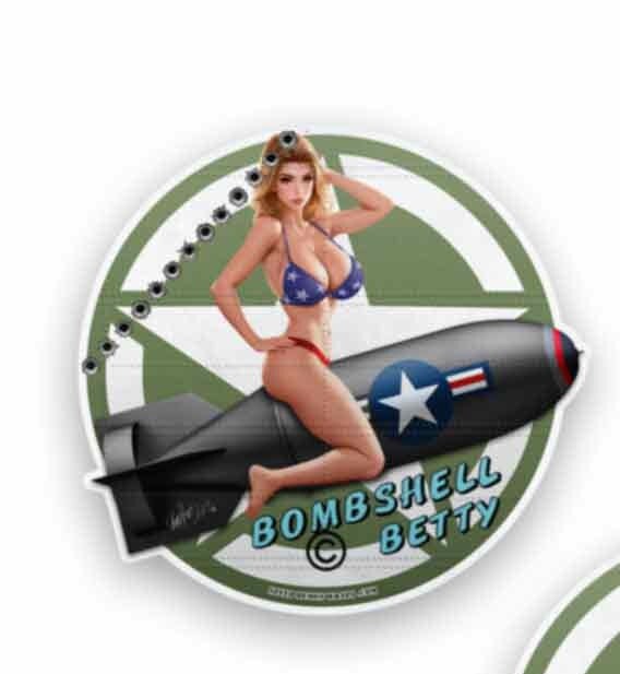 Bombshell Betty Pin-up Bomber Vintage Sticker Sexy WW2 Nose Art Truck Window Decal 2 Pack - Etsy