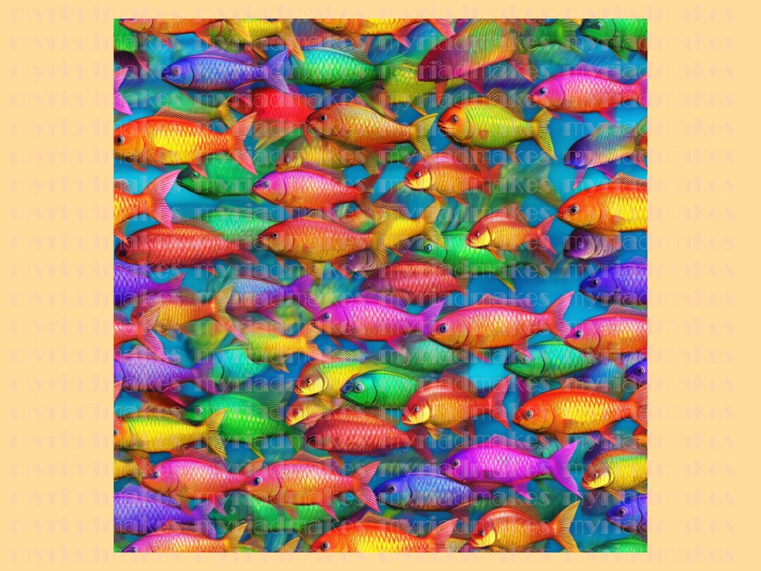 Rainbow Fish Digital Art | Seamless Digital Pattern | Digital ...