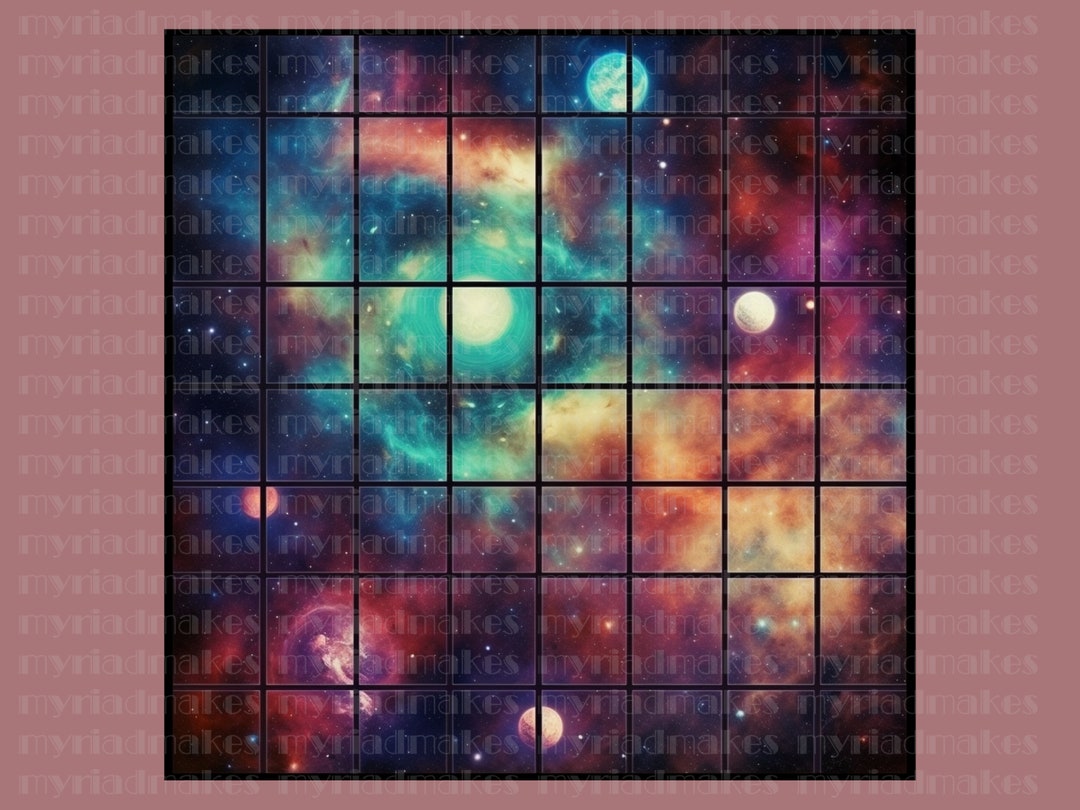 Galaxy Grid Digital Art Digital Pattern Digital Background Printable ...