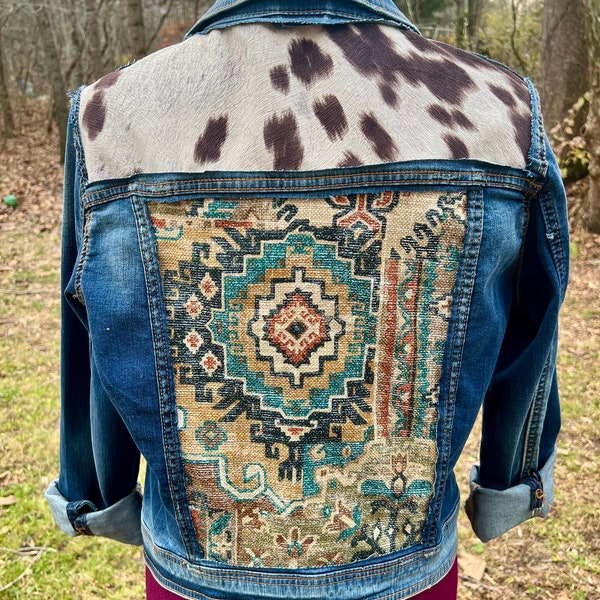 Printed Denim Jacket - Etsy