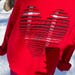 Handcrafted Red Distressed Heart Sweatshirt. off Shoulder Valentine’s ...