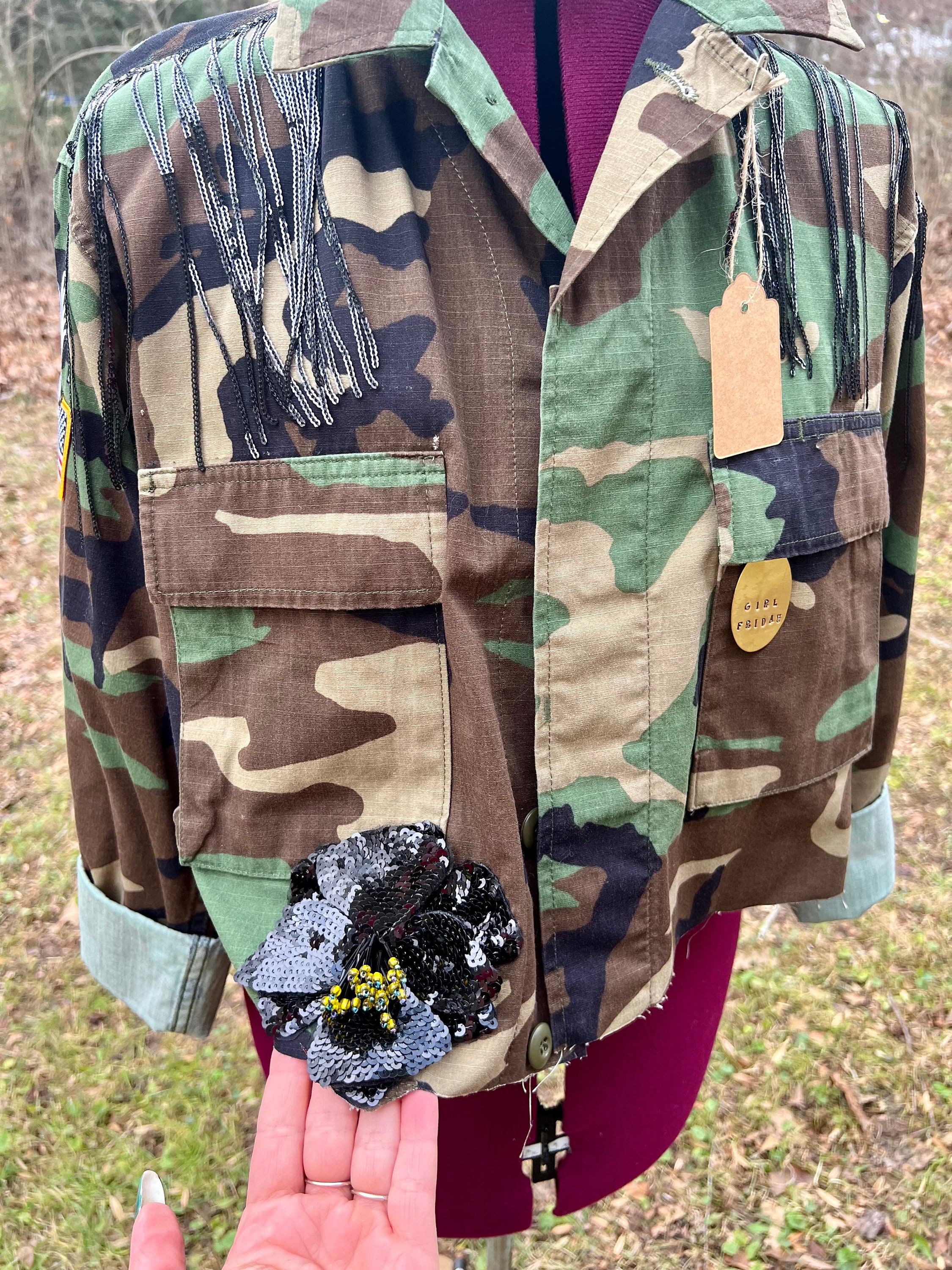 Camo Collection- Upcycled Camouflage Jacket, Fashionable Outerwear - Etsy