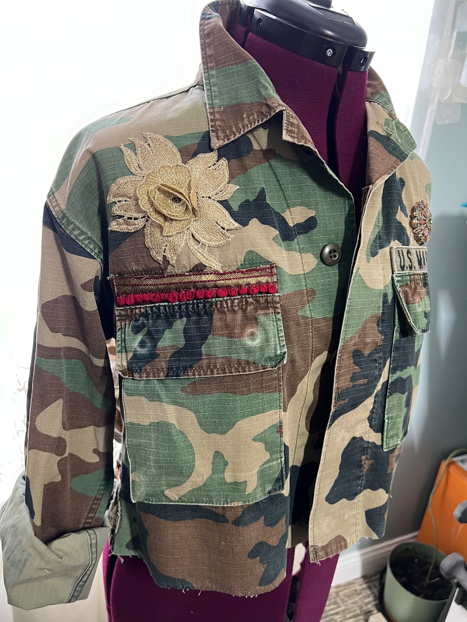 Camo Collection- Upcycled Camouflage Jacket, Unique Outerwear ...