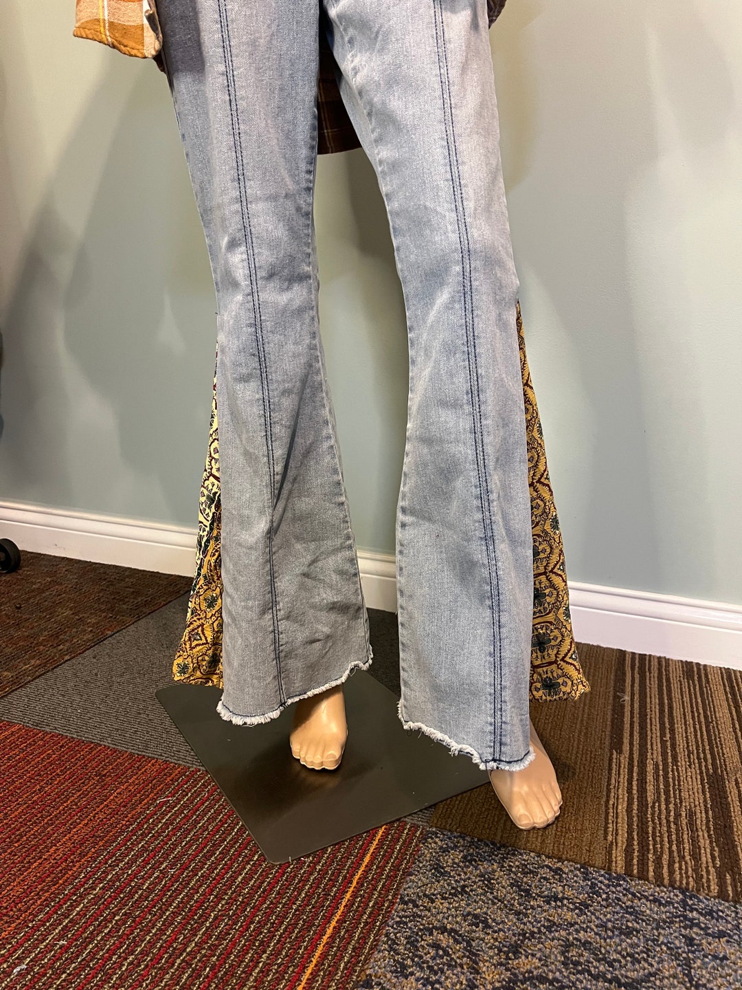 Denim Jeans-bell Bottom Jeans, up Cycled Jeans, Hippie Fashion, - Etsy