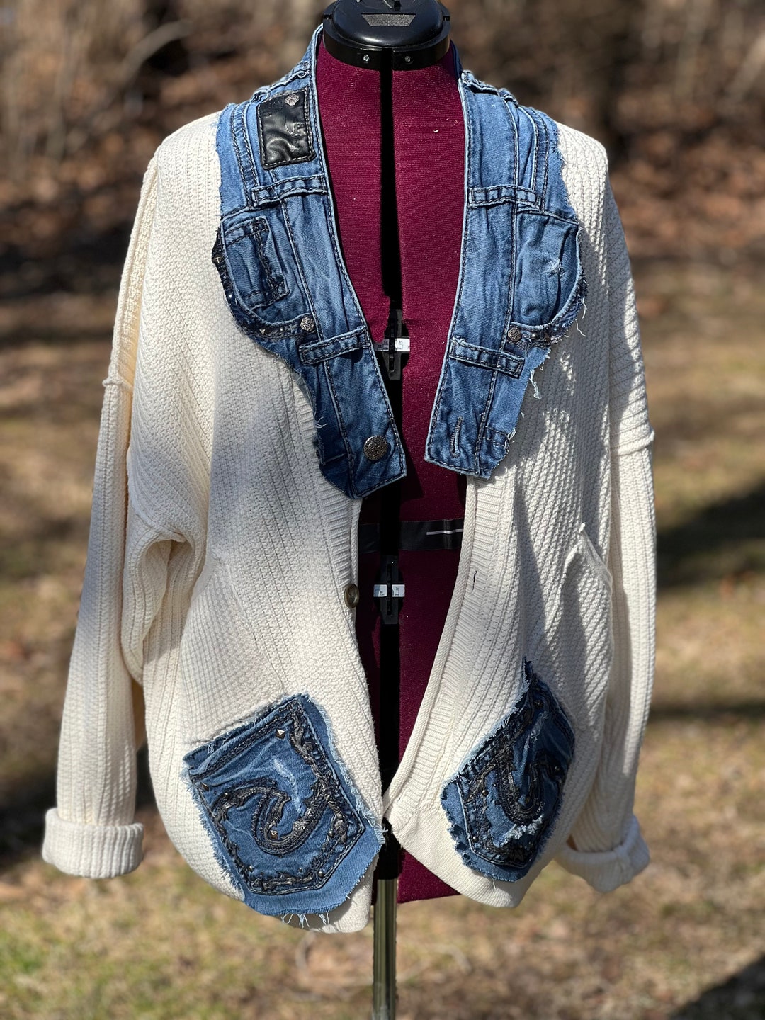 Sweater, Oversized Sweater, Upcycled Cardigan, Sustainable Outerwear ...