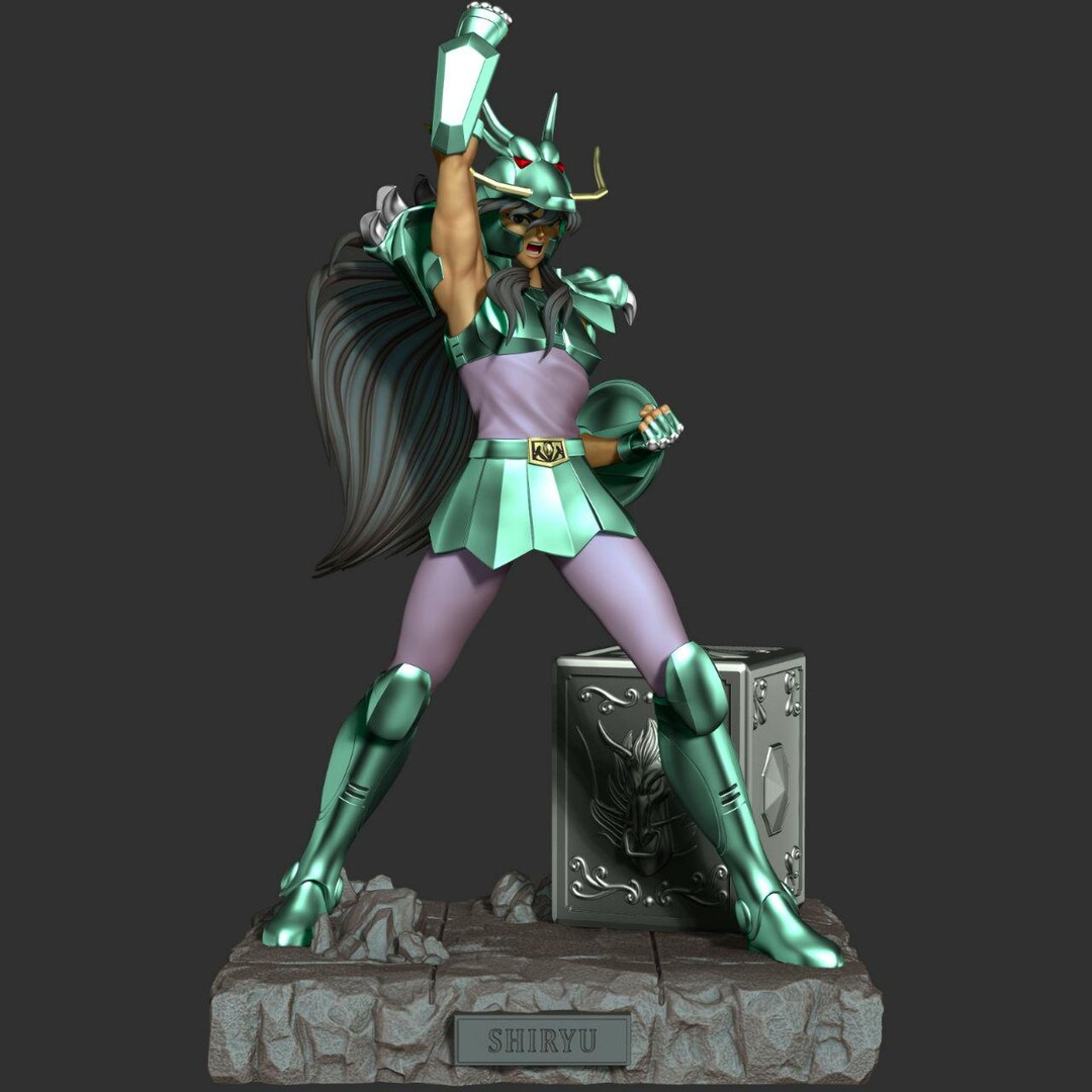 Archivo STL 3D de Saint Seiya, dragón Shiryu, escala 1/6 Diseño de ...