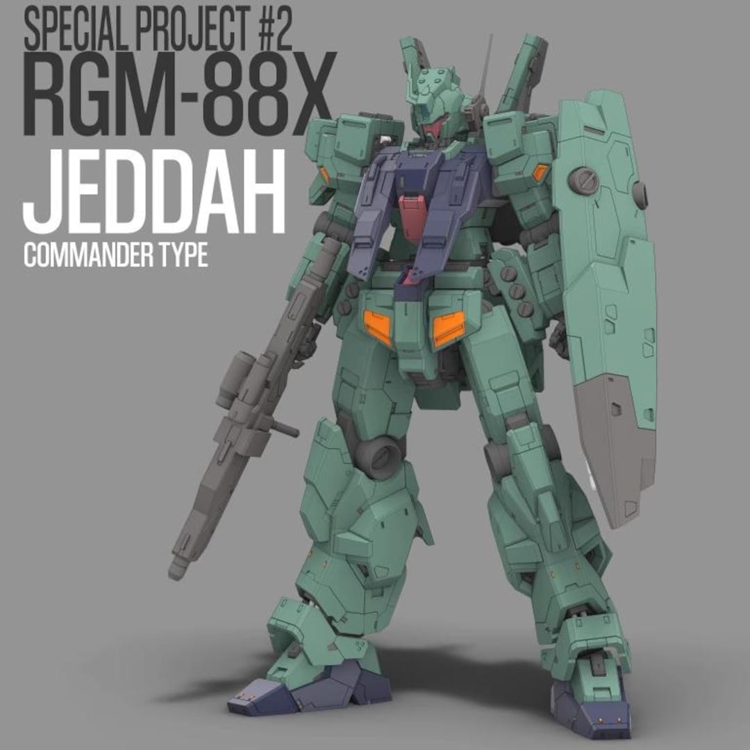 Gundam Jeddah High Quality 3D STL File - RGM-88X MG 1/100 - 3D Model Design - 3D Digital ...