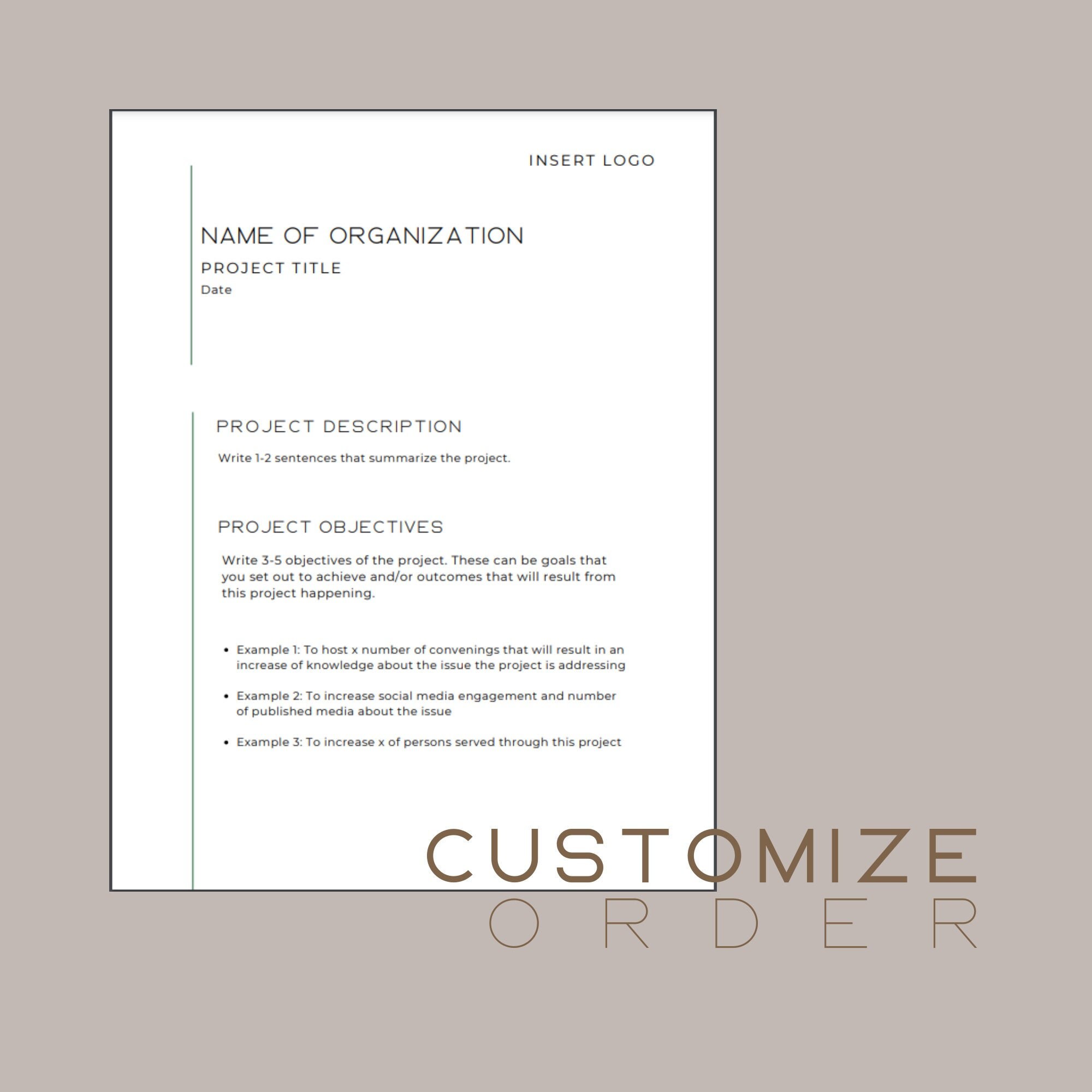 Grant Proposal Template, Customize Design - Etsy