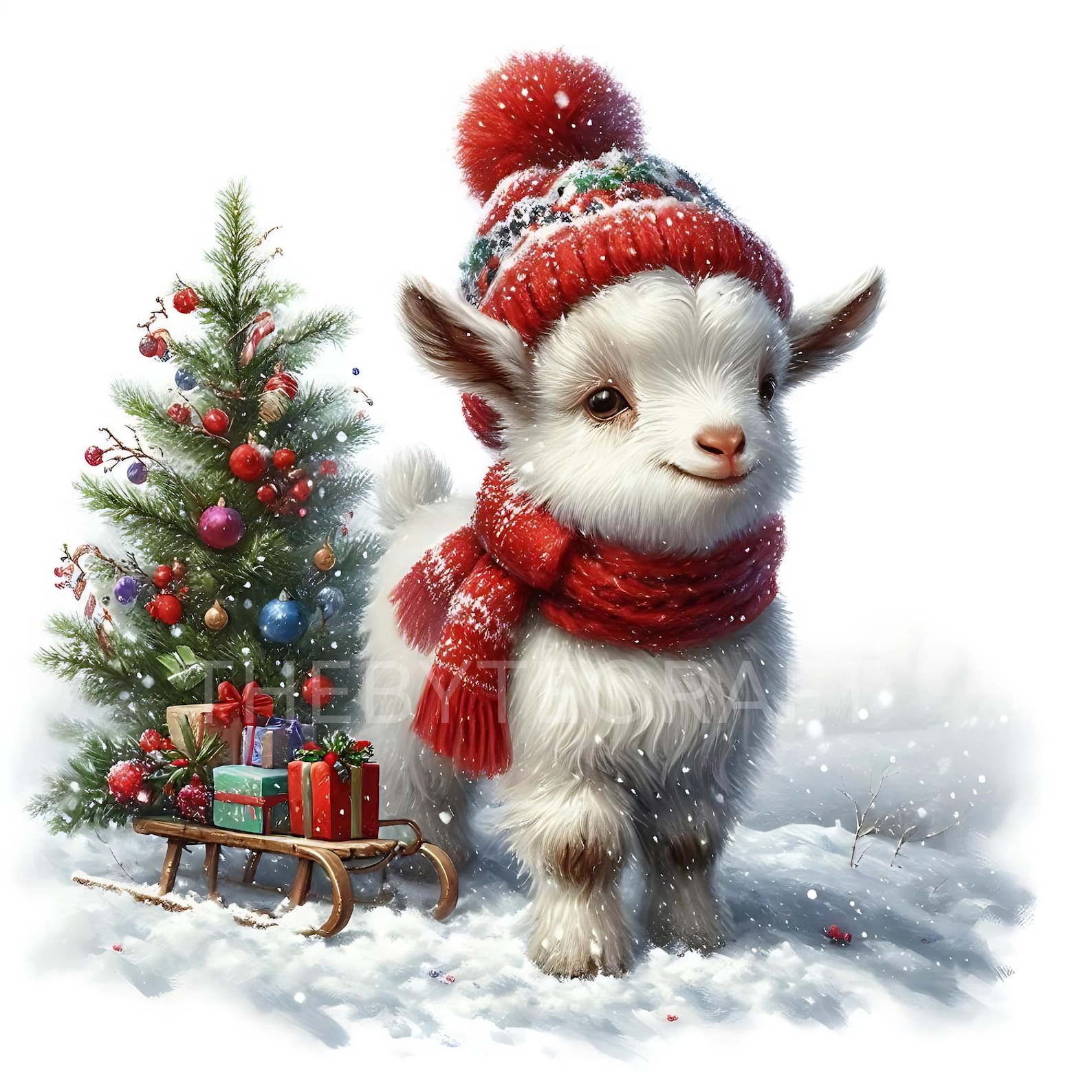 Christmas Goat Set of 10 | High Quality 300 DPI Jpegs | Christmas ...