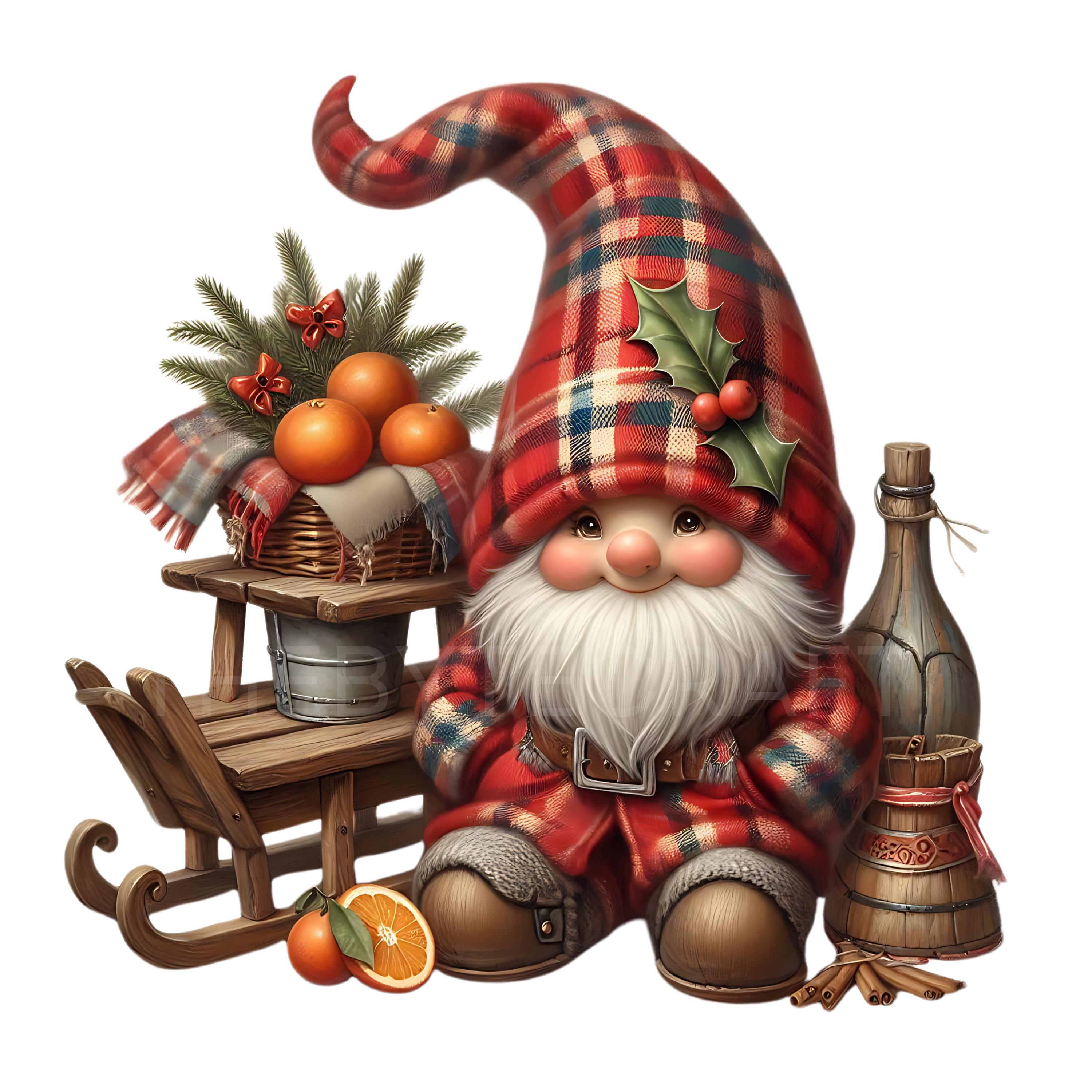 Christmas Gnome Clipart Bundle: Whimsical PNG Images (digital Download ...