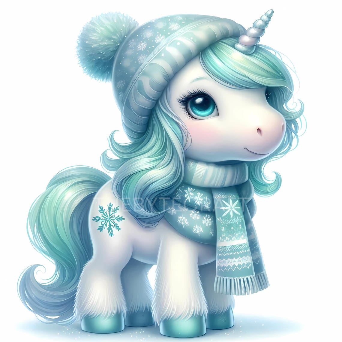 Christmas Winter Unicorns Clipart | High Quality 300 DPI Jpegs ...