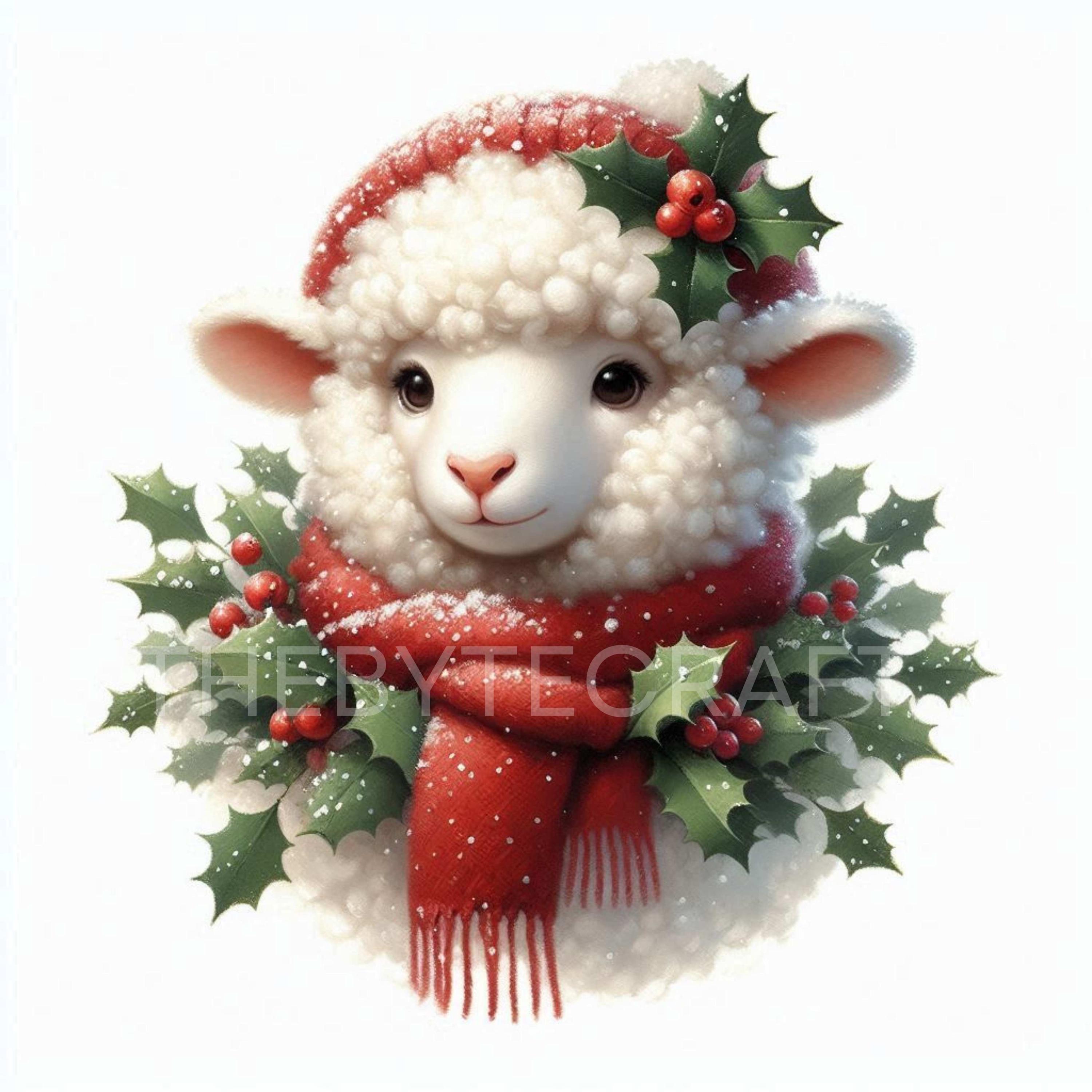 Sheep Clipart Christmas Watercolor Clipart Christmas Clipart Bundle ...