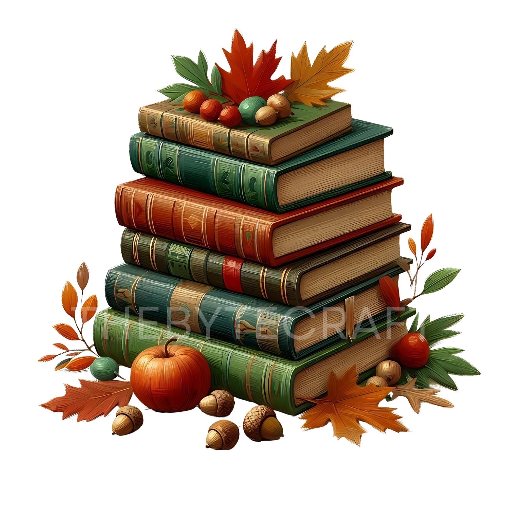 Autumn Books Clipart PNG, Fall Book Clipart Bundle, Fall Books Clipart ...