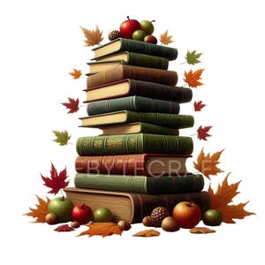 Autumn Books Clipart PNG, Fall Book Clipart Bundle, Fall Books Clipart ...