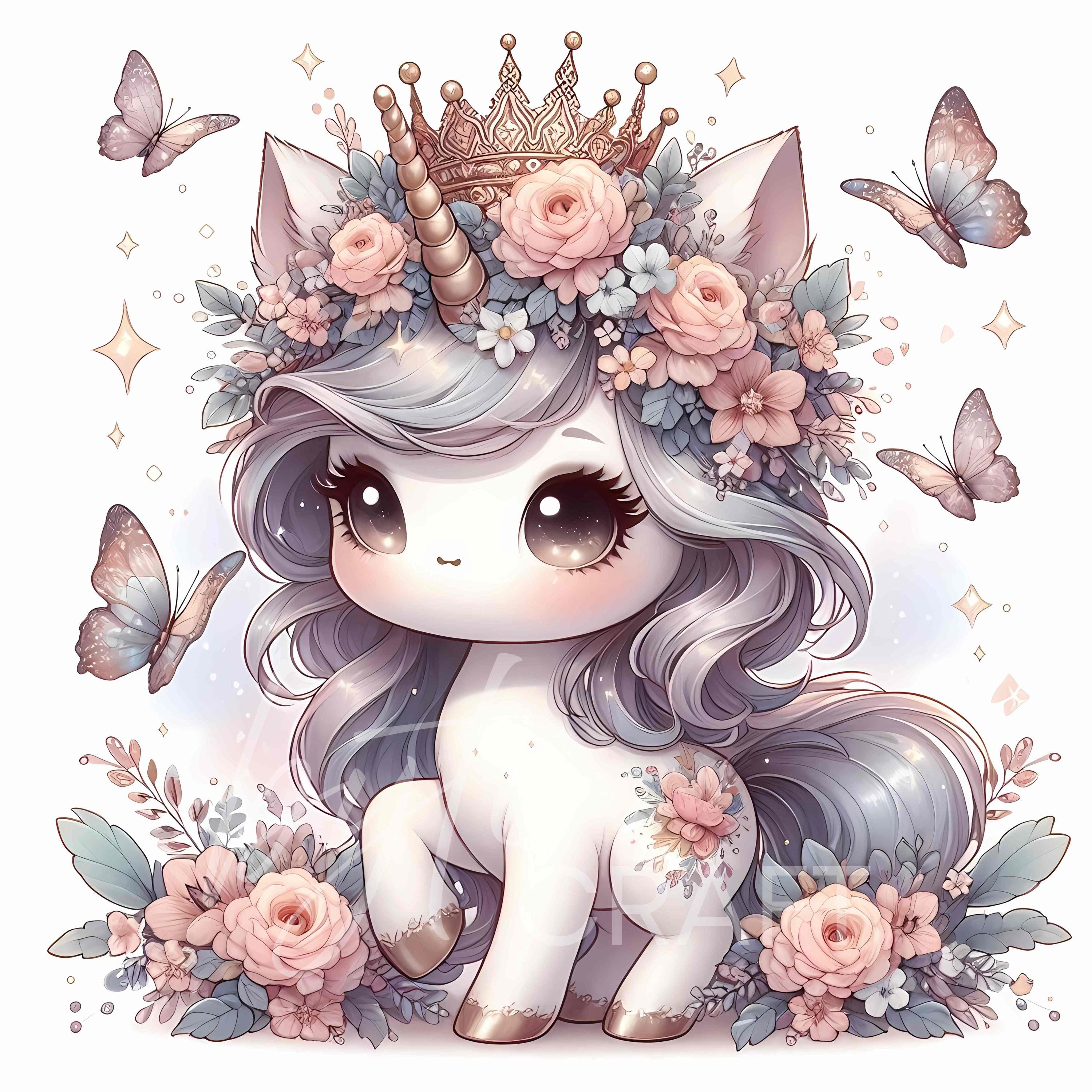 Watercolor Unicorn Clipart | Nursery Art Printables (digital Download ...