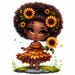 Baby Girl Sunflower Clipart: Watercolor Illustration Set (JPEG Digital ...