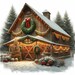 Christmas Barn Watercolor Clipart: Farmhouse Christmas JPG (digital ...