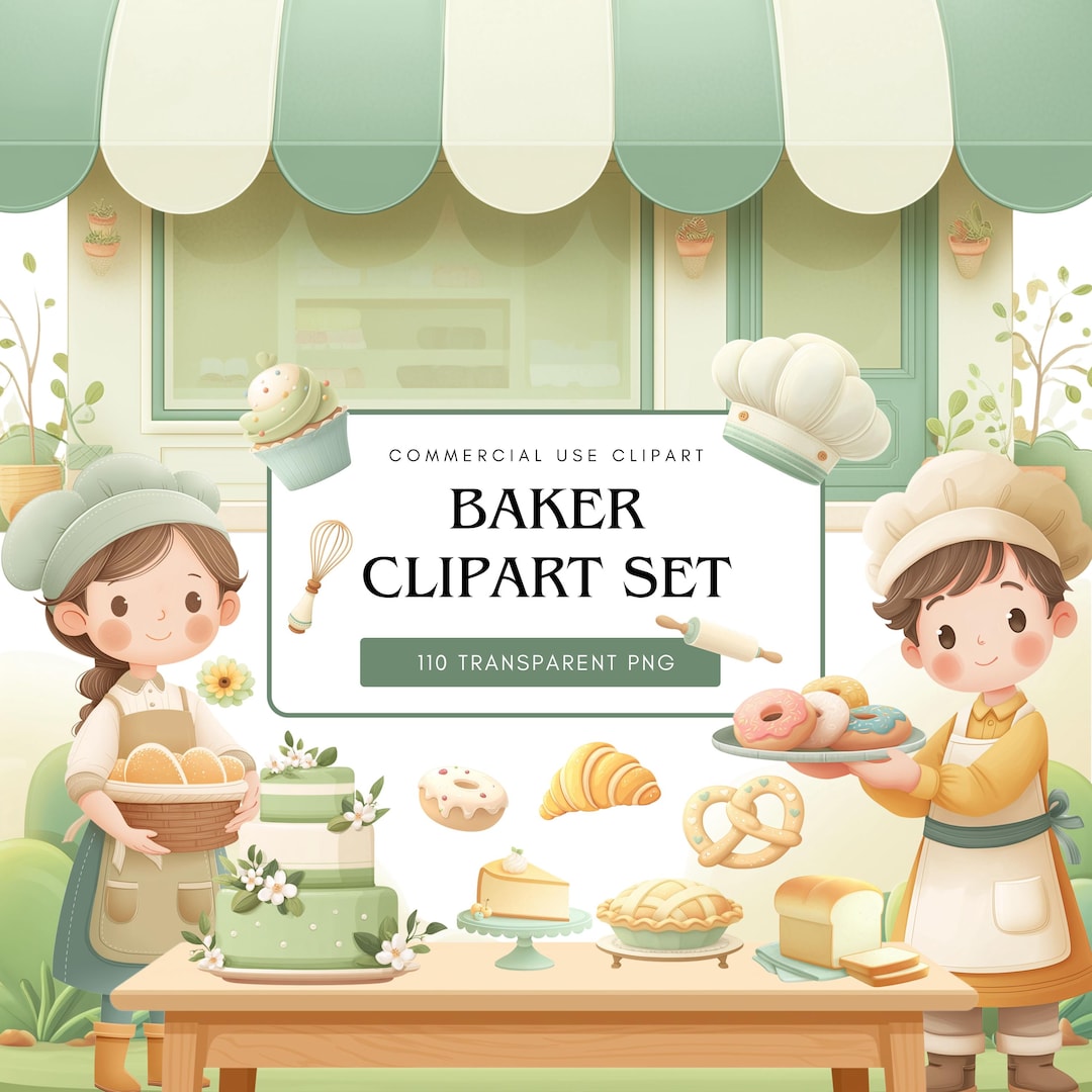 Kid Baker Clipart Set | Baking Boys & Girls PNG (digital Download) - Etsy