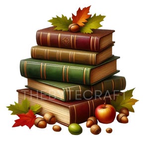 Autumn Books Clipart PNG, Fall Book Clipart Bundle, Fall Books Clipart ...