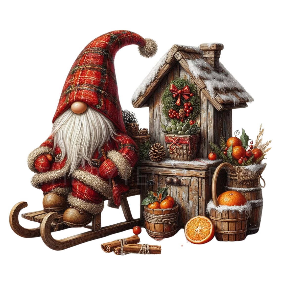 Christmas Gnome Clipart Bundle: Whimsical PNG Images (digital Download ...