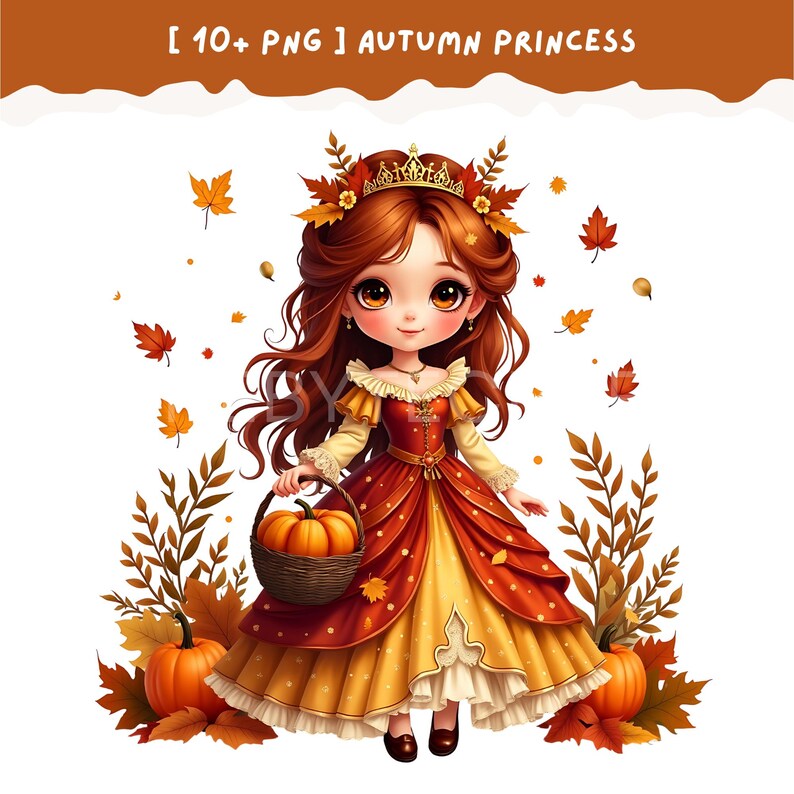 Autumn Princess Birthday Princess Fall Princess Princess Clipart ...
