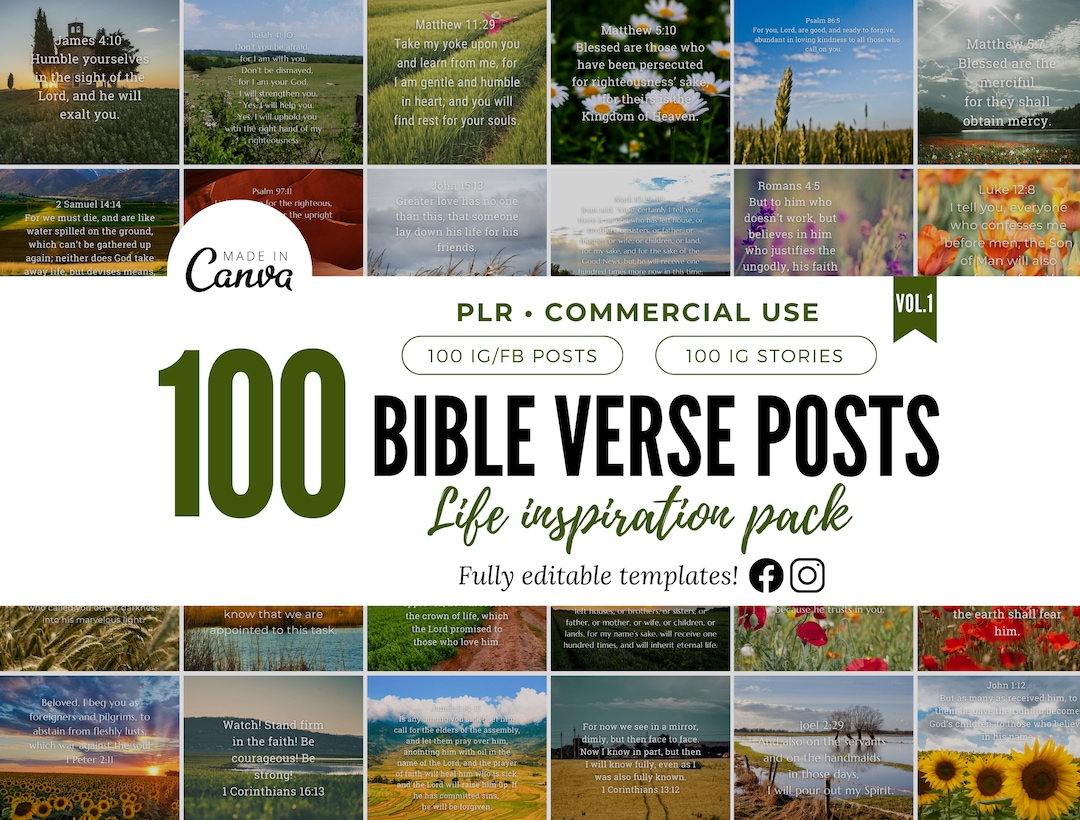 Bible Verses Scriptures Instagram Post Templates Bible Verse Template ...