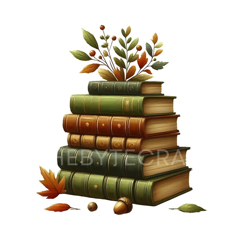 Autumn Books Clipart PNG, Fall Book Clipart Bundle, Fall Books Clipart ...