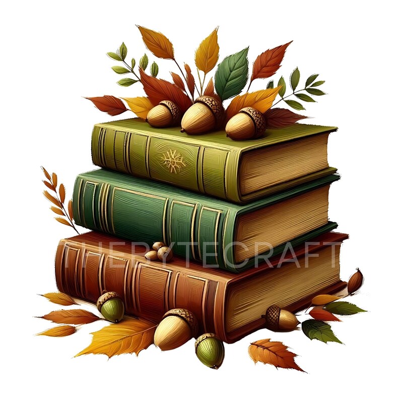 Autumn Books Clipart PNG, Fall Book Clipart Bundle, Fall Books Clipart ...